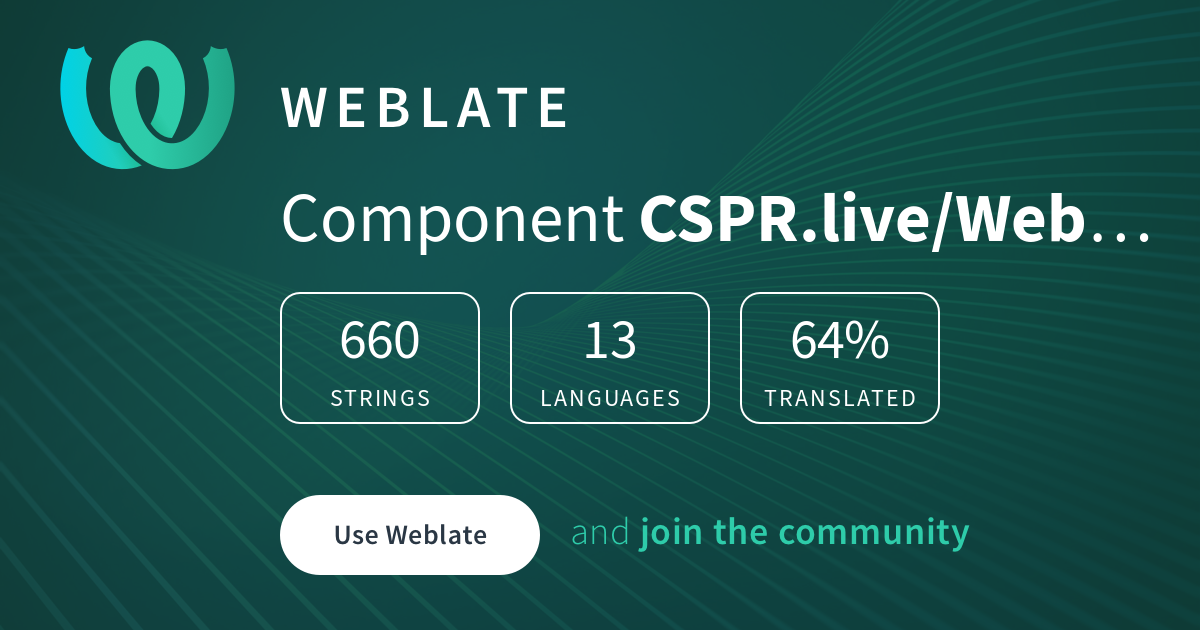 CSPR.live/Web App @ Weblate